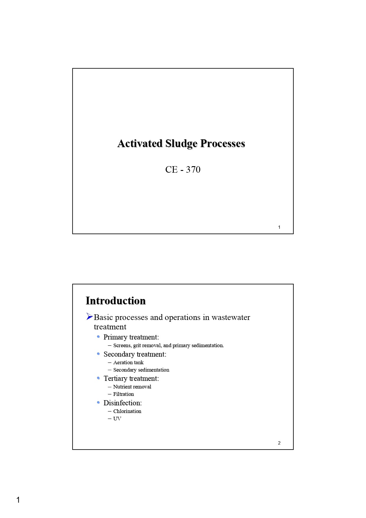 Activated Sludge Processes CE - 370 - AquaEnergy Expo Knowledge Hub