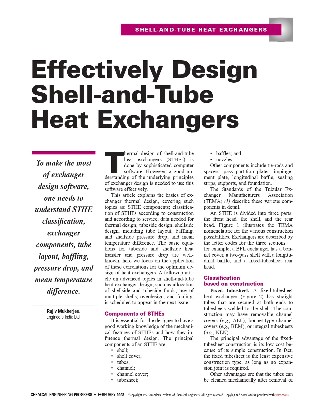Effectively Design Shell-and-Tube Heat Exchangers - AquaEnergy Expo ...
