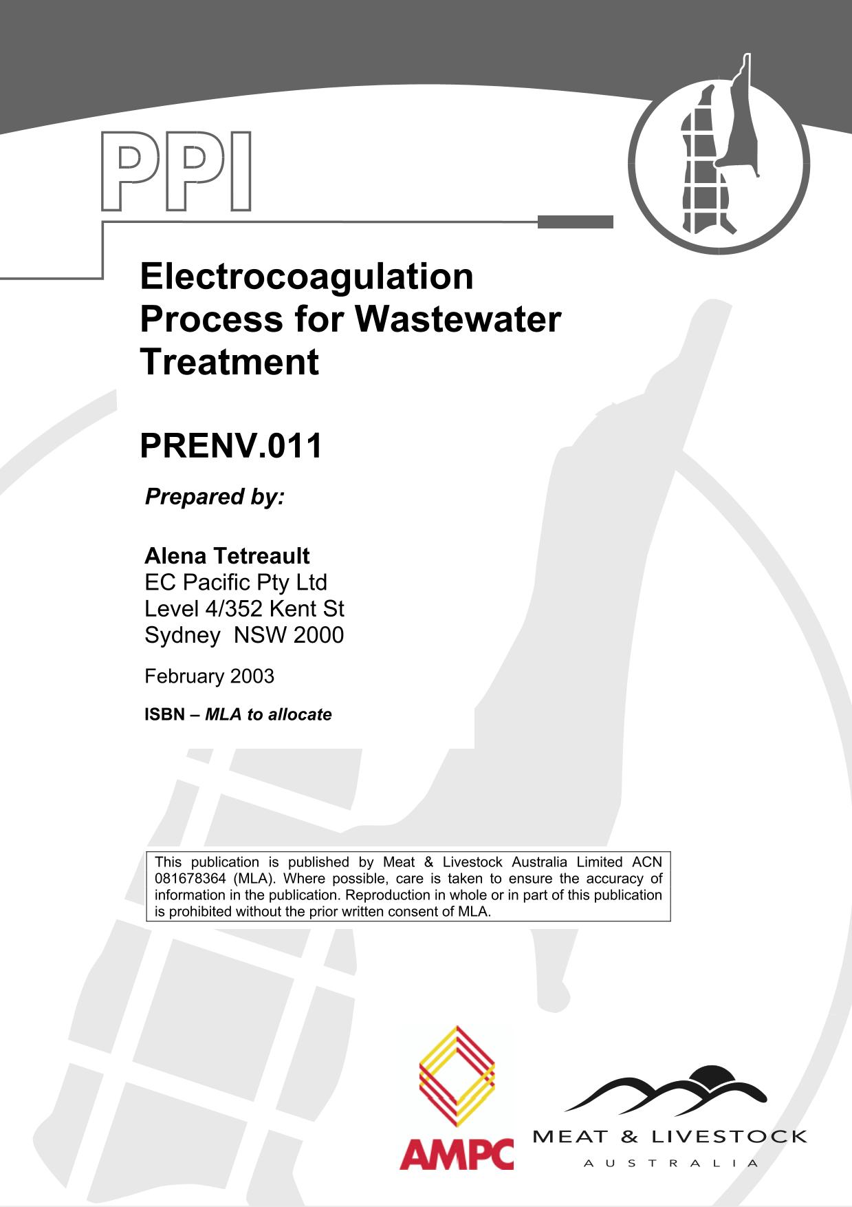 Electrocoagulation Process for Wastewater Treatment - AquaEnergy Expo ...