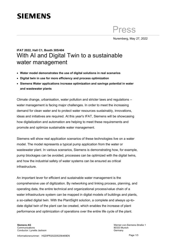 With AI and Digital Twin to a Sustainable Water Management - AquaEnergy ...