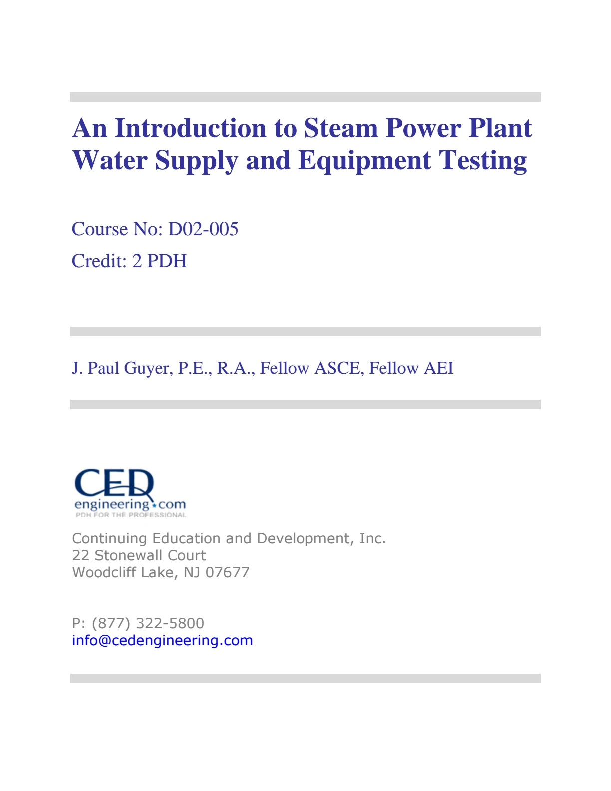An Introduction to Steam Power Plant Water Supply and Testing ...