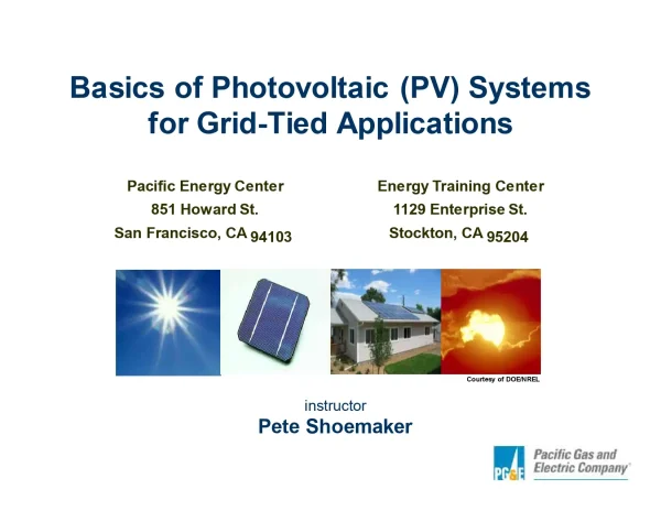 Basics of Photovoltaic (PV) Systems for Grid-Tied Applications ...