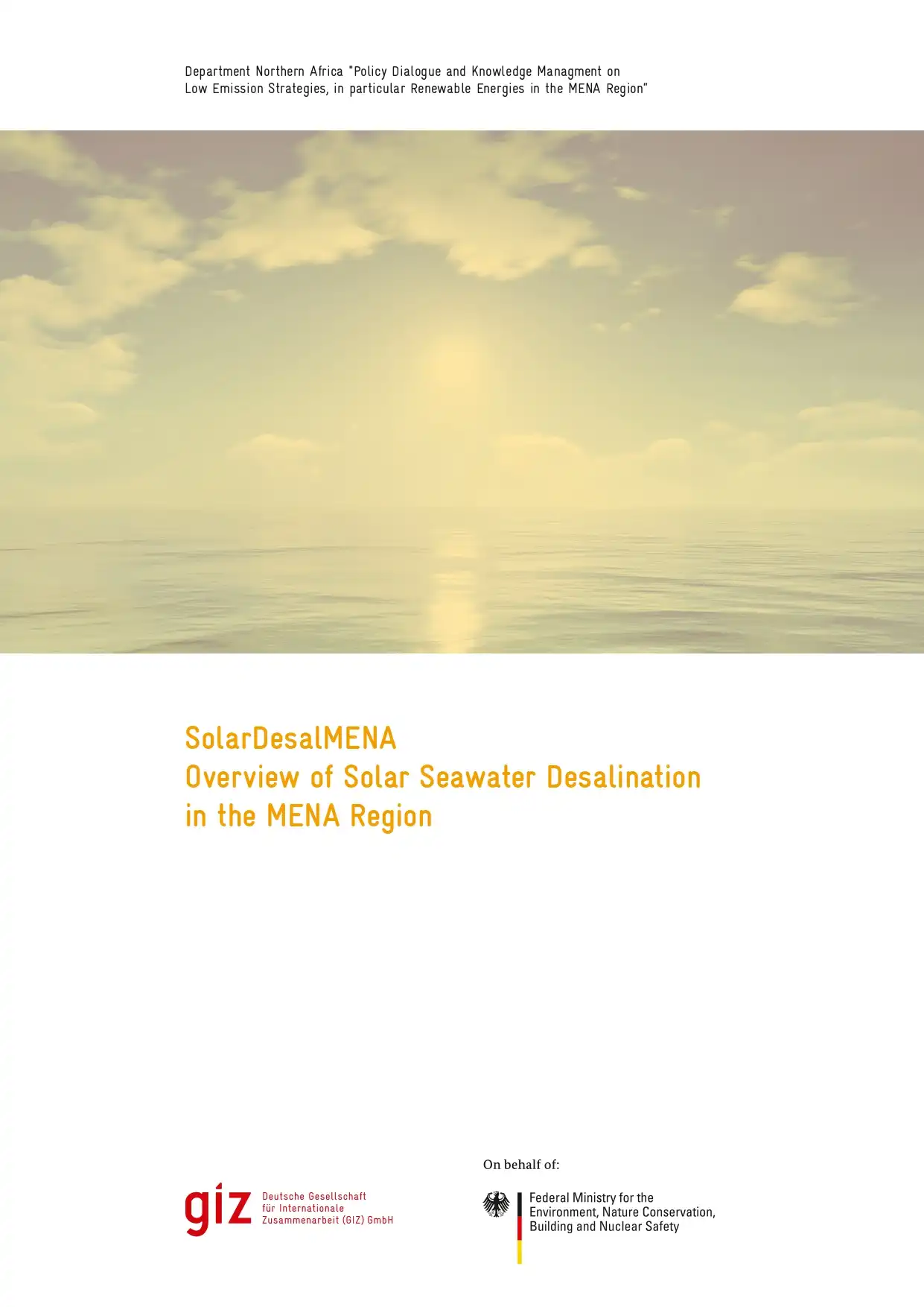 Solar Desal MENA Overview of Solar Seawater Desalination in the MENA ...